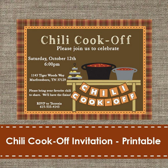 Chili Cook Off Invitation Template Collegio Sanlorenzo Template