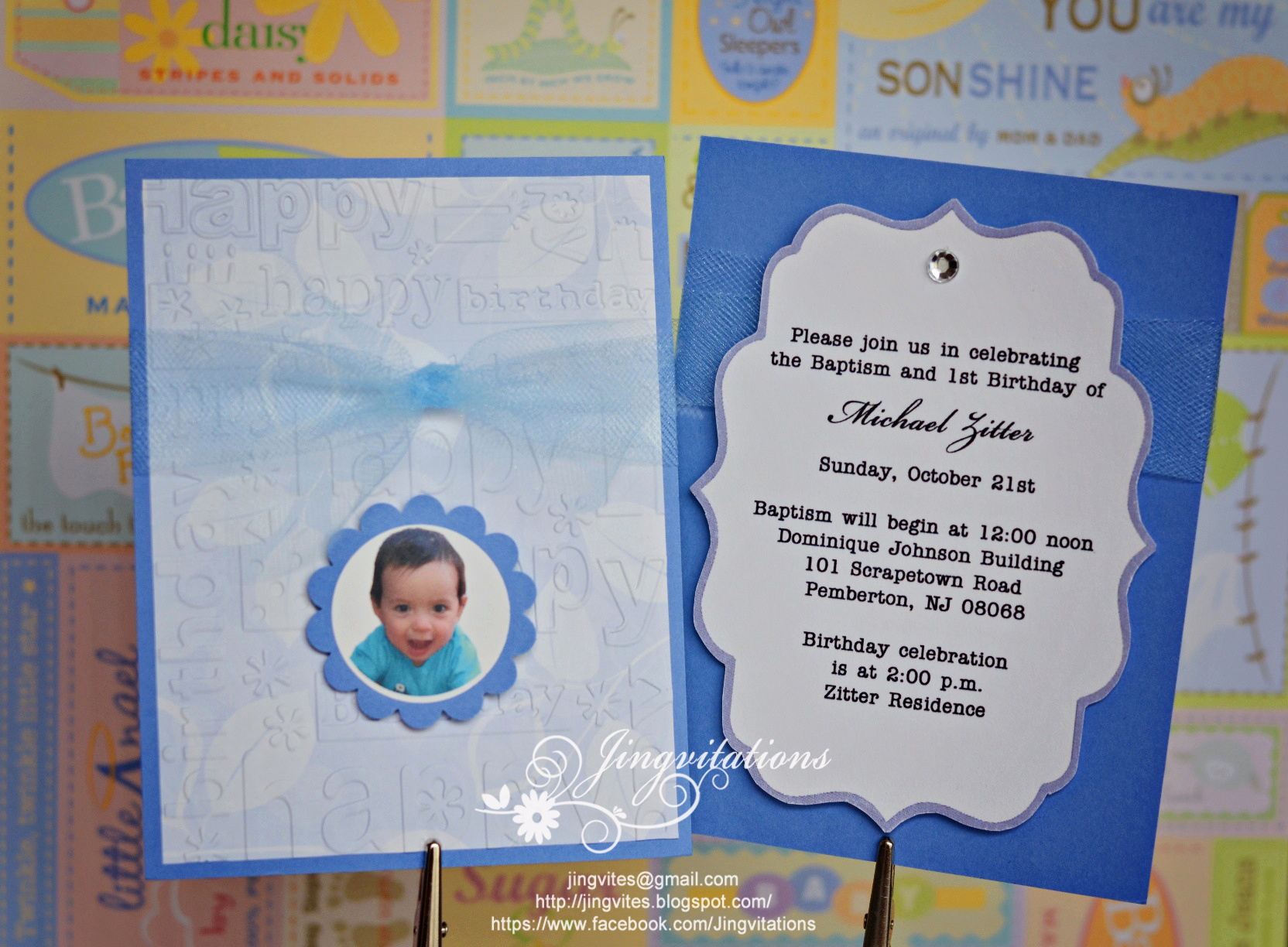 Christening And Birthday Invitation Christening And Birthday Invitation