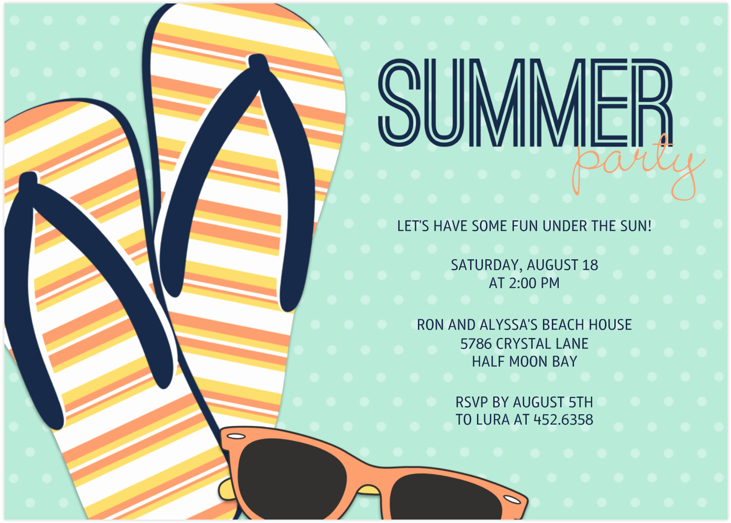 End Of Summer Party Invitation Collegio Sanlorenzo Template