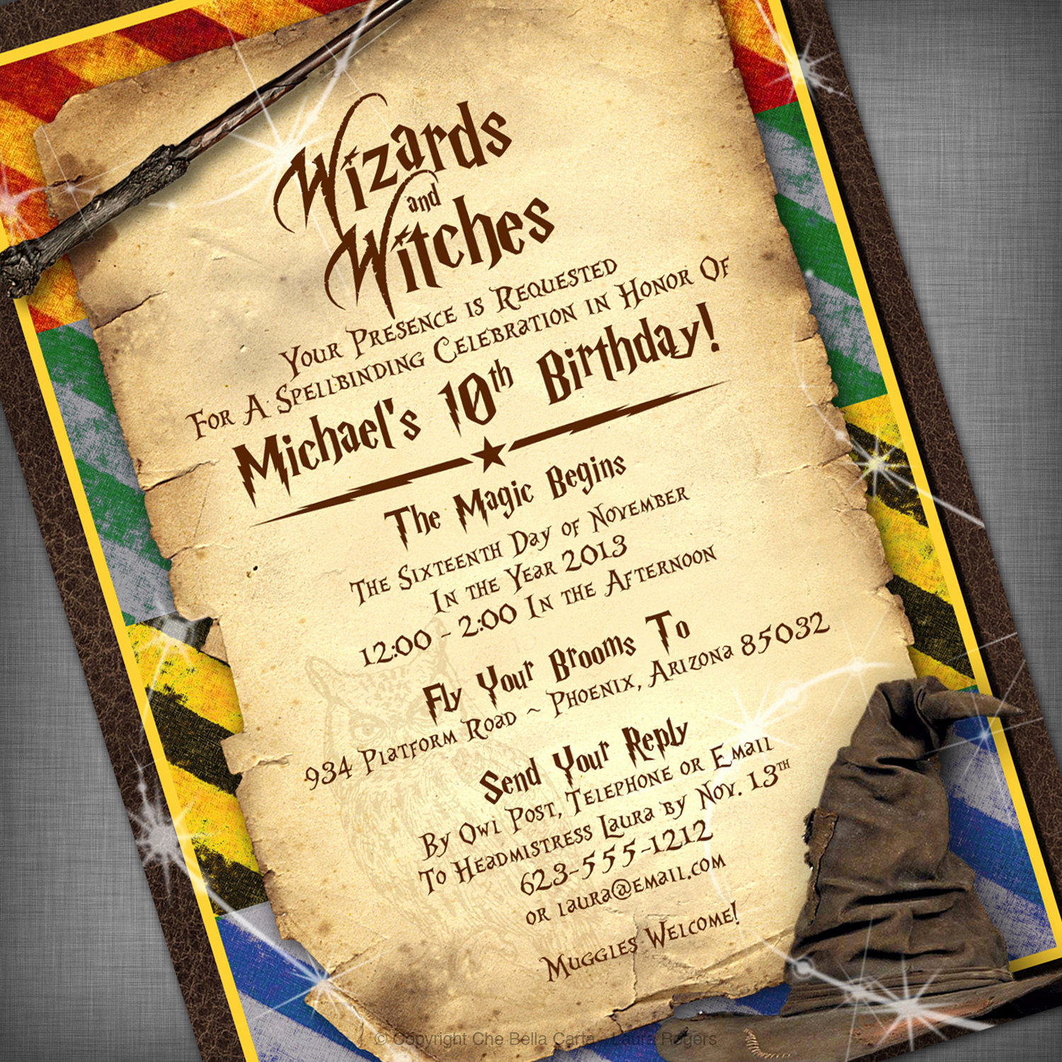 Harry Potter Birthday Party Invitation