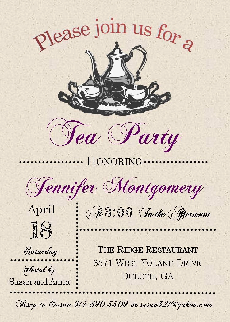 High Tea Invitation Wording