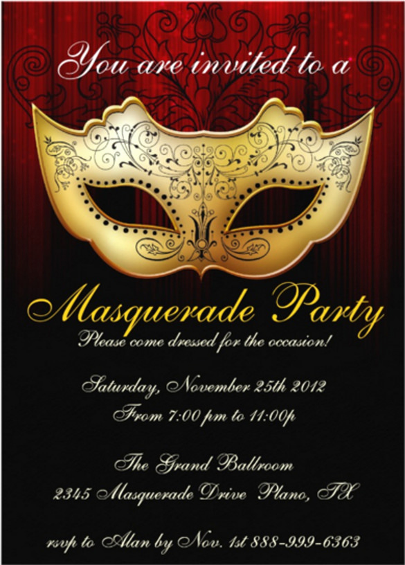 Masquerade Ball Invitation Wording Collegio Sanlorenzo Template