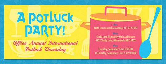 Office Potluck Invitation Wording