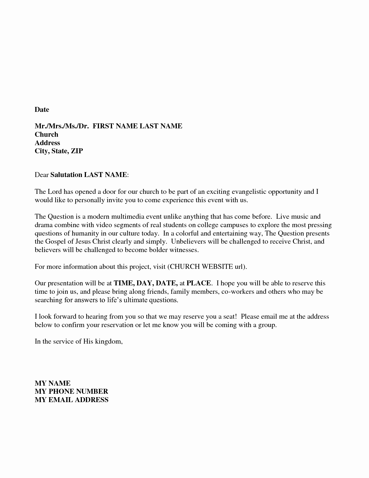 Pastor Anniversary Invitation Letter Collegio Sanlorenzo Template